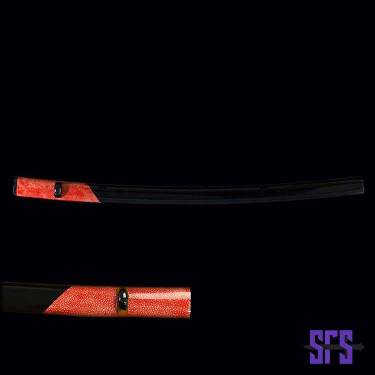 Red Rayskin Handle Premium Saya/Scabbard for Japanese Swords