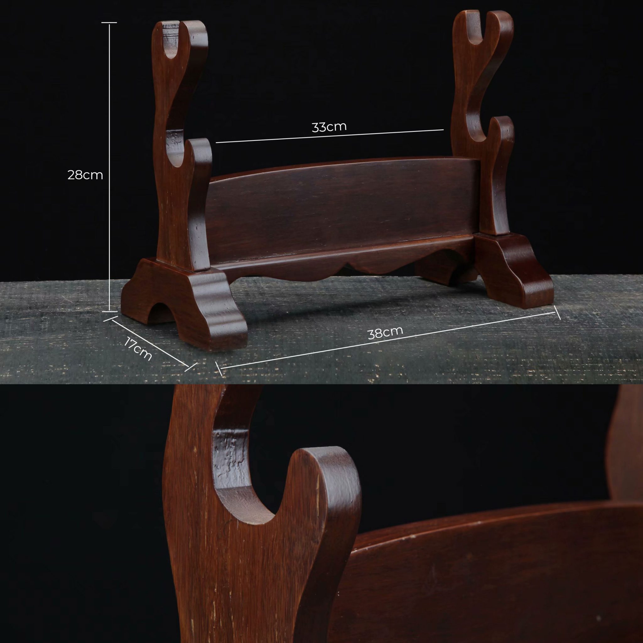Blossoms Engraved Ultimate Hardwood Stand - Swords For Sale