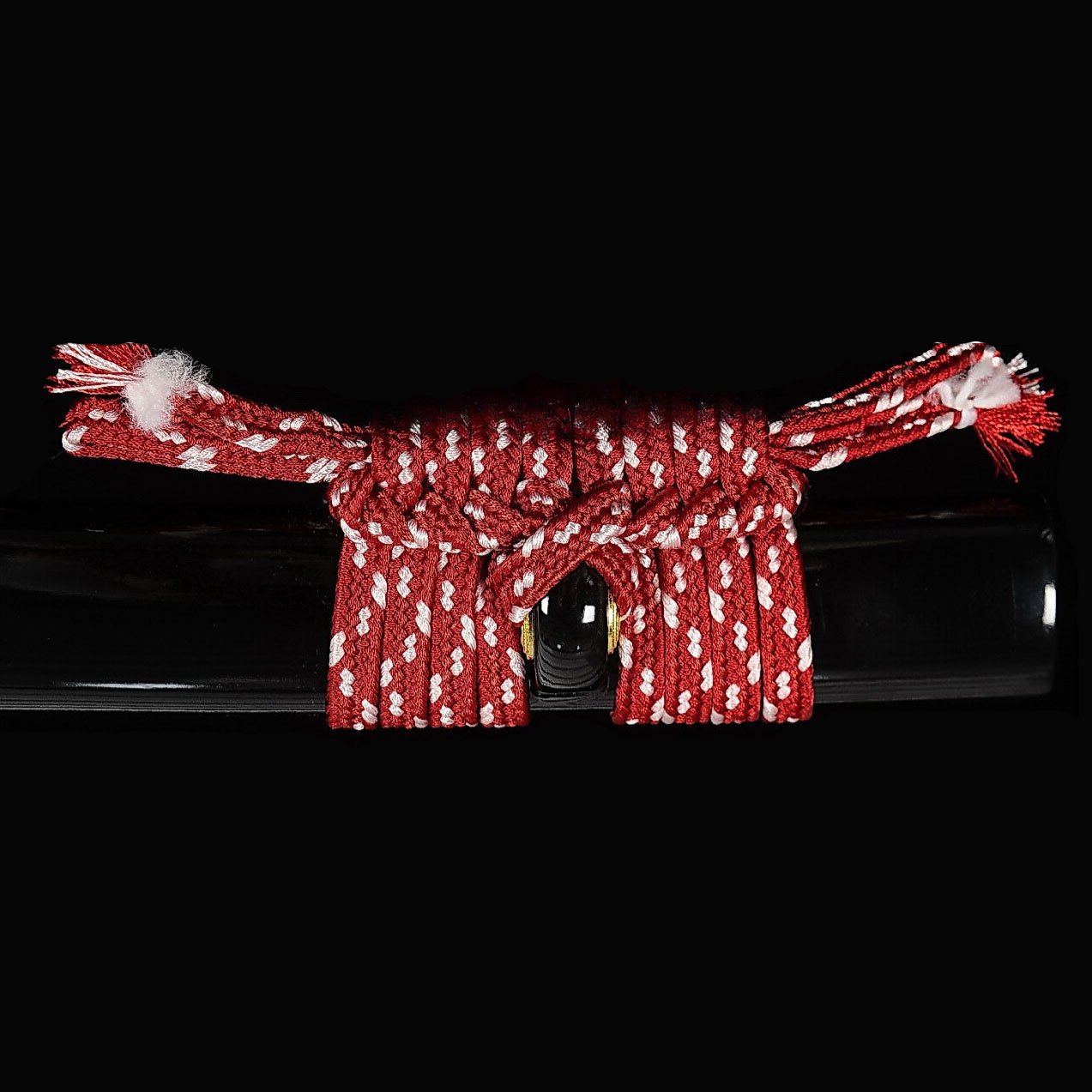 White Dots on Carmine Scabbard Cord/Sageo | Swords For Sale