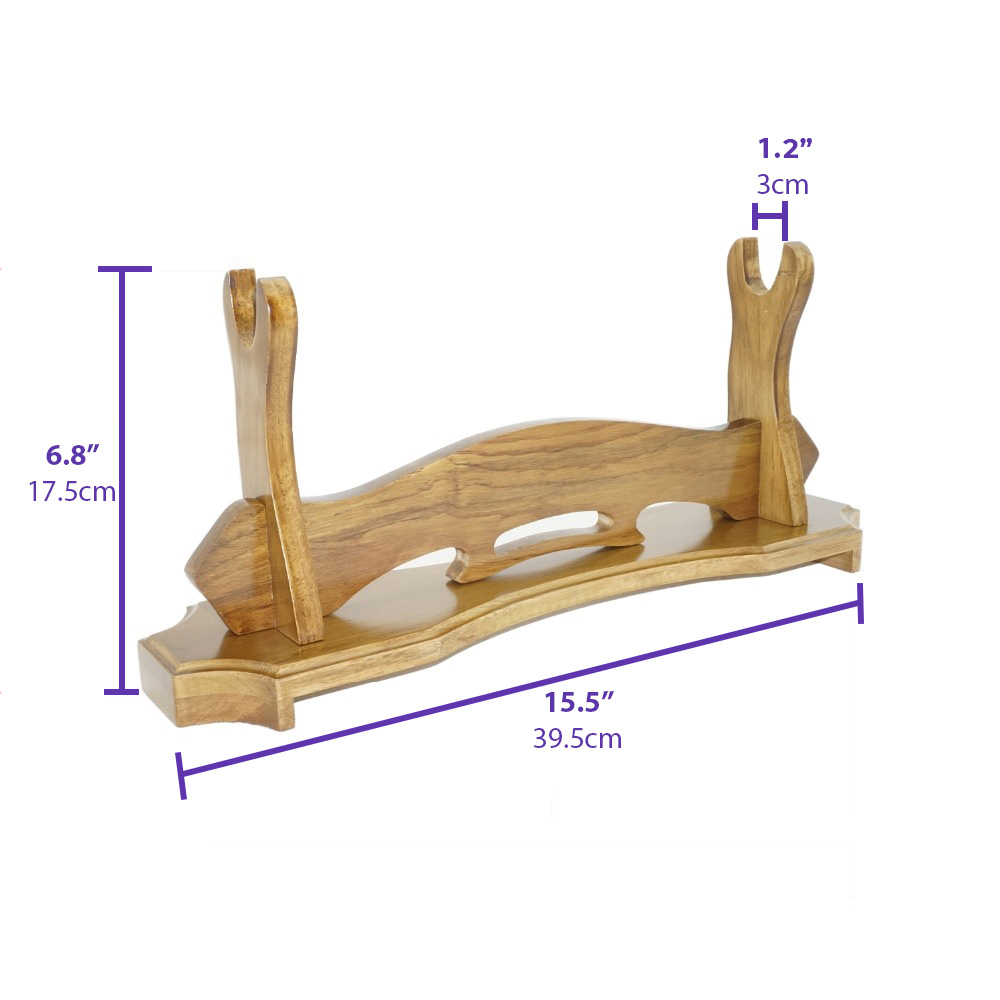 Double Hardwood Wall-Mounted Sword Stand - Swords For Sale
